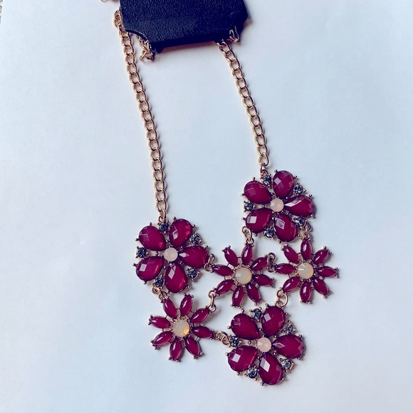 Target | Jewelry | New Unused Magenta And Gold Flower Necklace | Poshmark